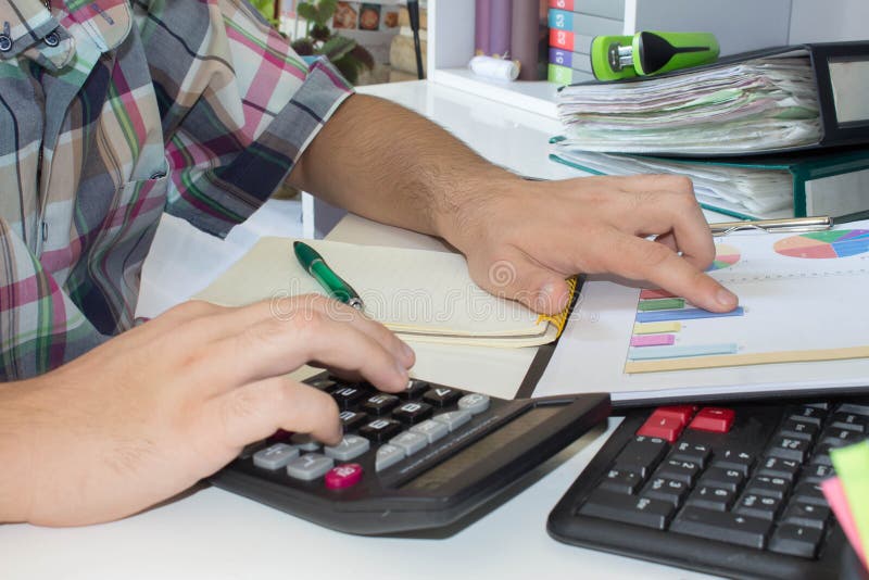 Business Man or Lawyer Accountant Working on Accounts Using a ...