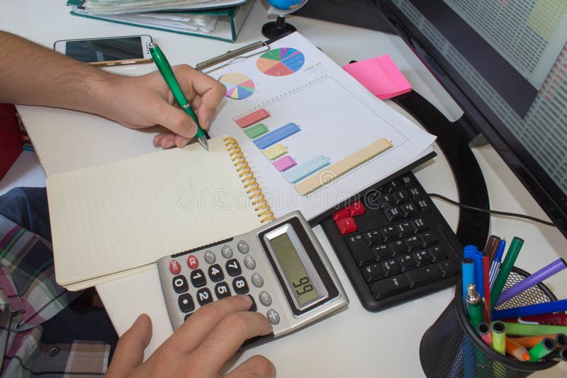 Business Man or Lawyer Accountant Working on Accounts Using a ...