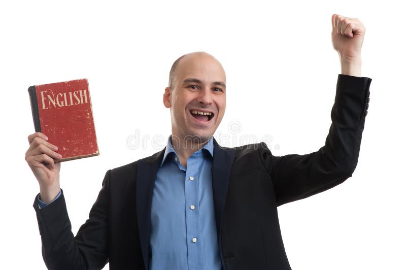 Business Man Learning English Stock Photo - Image of studying, happy ...