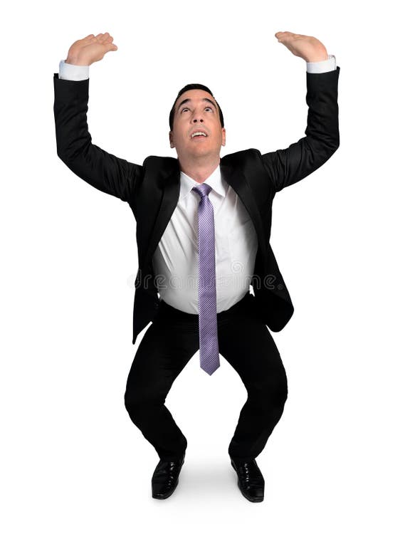 Business Man Lifting Something Stock Image - Image of imaginary ...