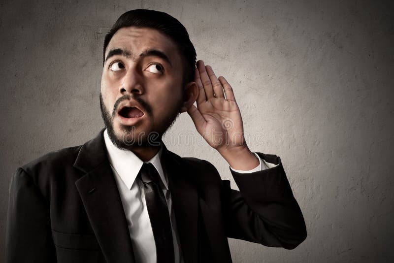 Business Man Listen Gossip Expression Stock Photo - Image of listening ...