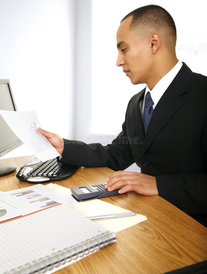 Business Man Looking at Chart Stock Photo - Image of figure, tech: 4937374
