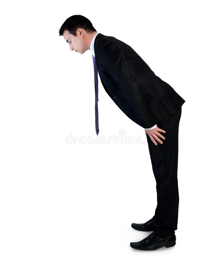 Side View of a Focused Businessman Looking Down Stock Image - Image of ...