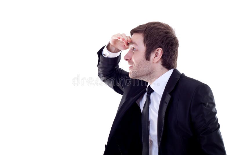 Business Man Looking Forward Stock Photo - Image of isolated, concept ...