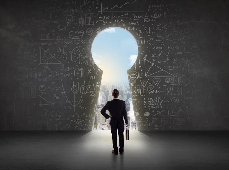 Man Looking Through Keyhole Stock Photo - Image of blured, photography ...