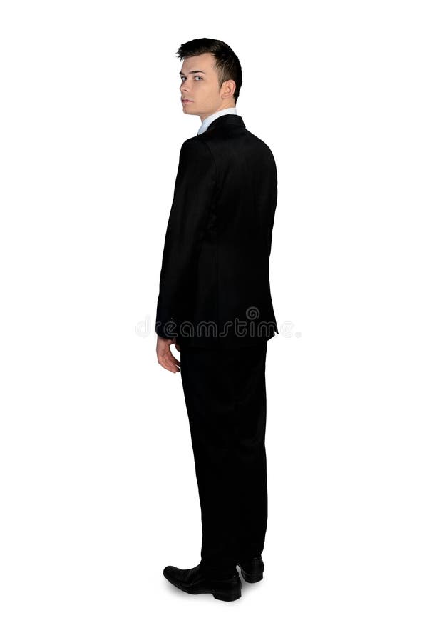 Business Man Looking Over Shoulder Stock Photo - Image of looking ...