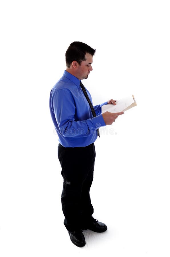Business Man Looking at Paperwork Stock Image - Image of looking ...