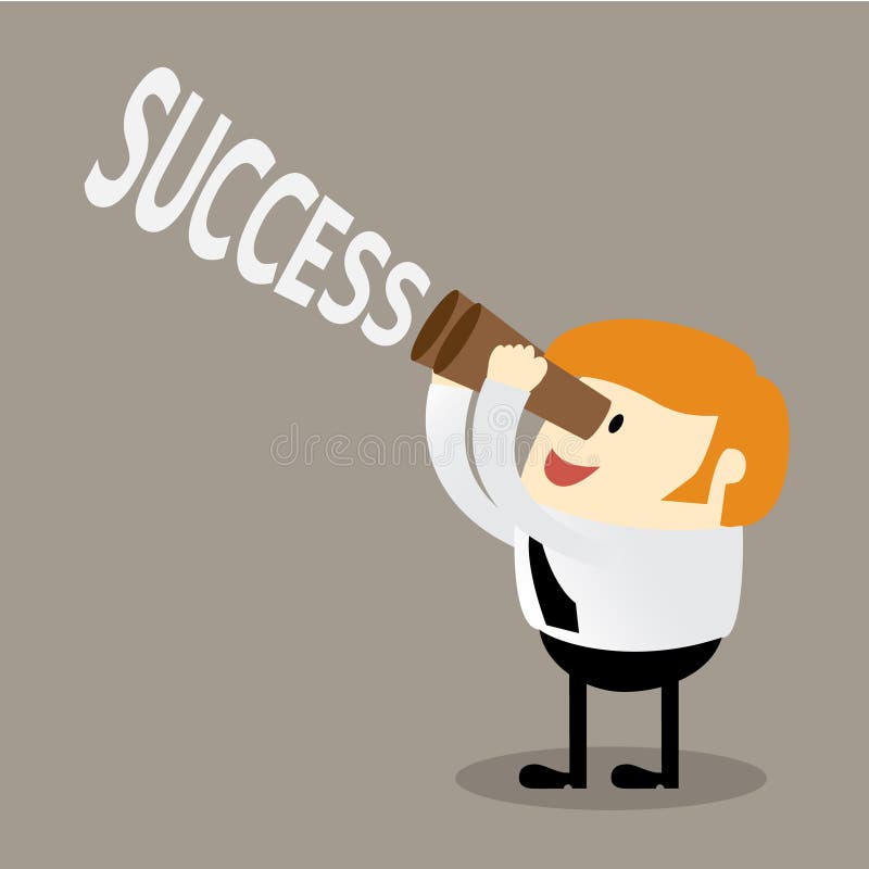 Business Man Looking for Success Stock Vector - Illustration of ...