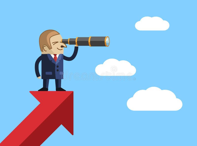 Business Man Looking for Success Stock Vector - Illustration of fine ...