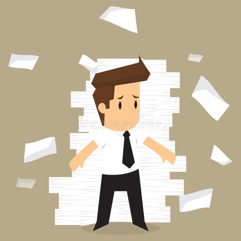 Business Man, a Lot of Work, Working Hard Stock Vector - Illustration ...