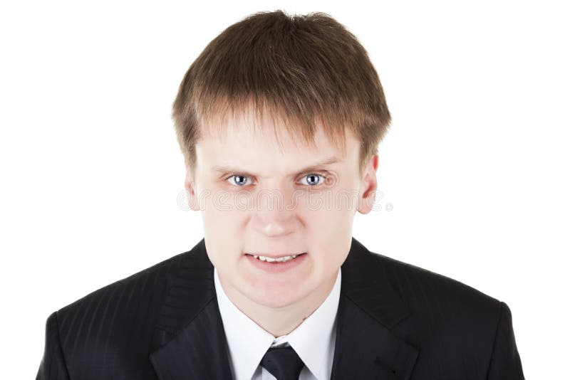 Business Man Makes Angry Scary Face Stock Image - Image of isolated ...