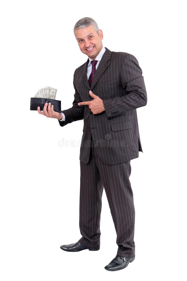 Excited Business Man With Wad Of Money Stock Image - Image of male ...