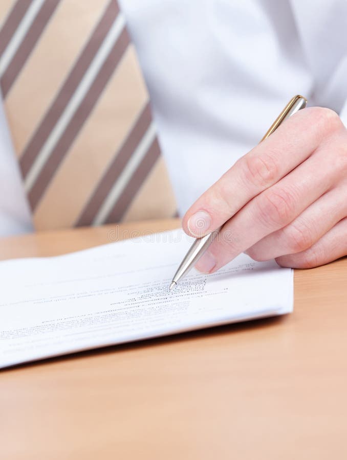 Business Man Making Notes in the Notebook Stock Image - Image of ...