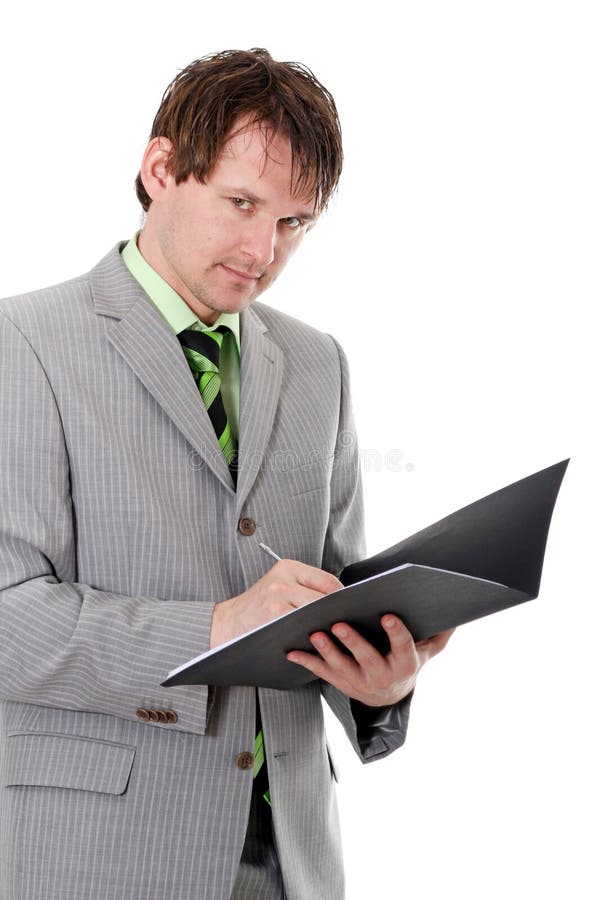 Business man making notice stock image. Image of adult - 2543581
