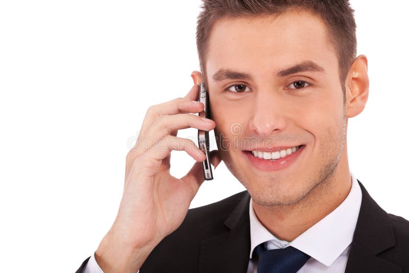 Business man call stock photo. Image of phone, cell, emotion - 4255716