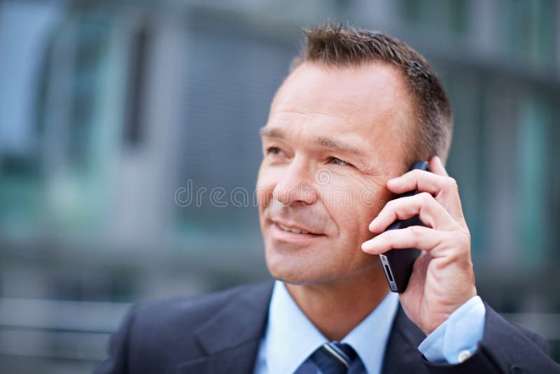 Business Man Making Phone Call Stock Image - Image of executive ...