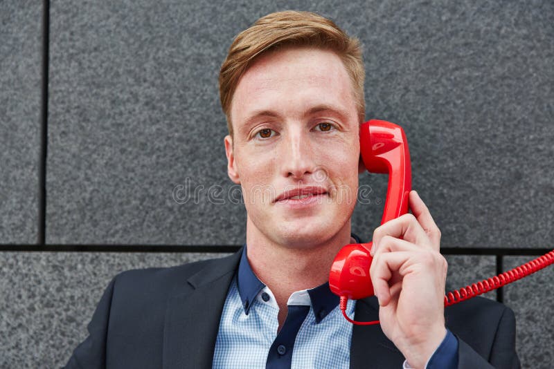 Business Man Making Phone Call Stock Photo - Image of service ...