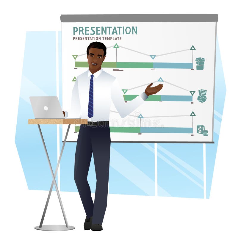 Business Man Making a Presentation. Vector Stock Vector - Illustration ...