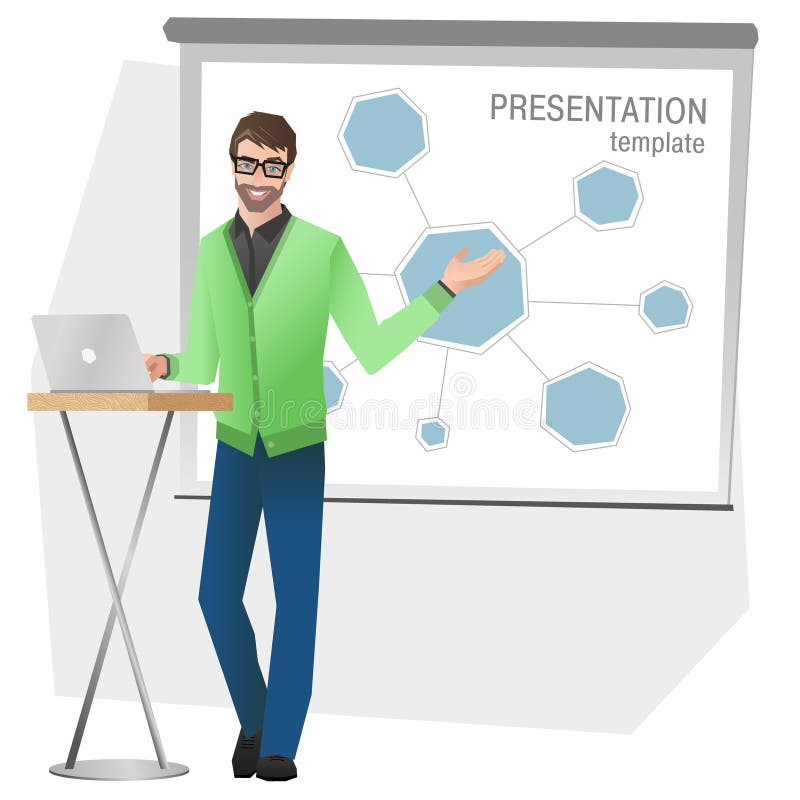 Business Man Making A Presentation. Vector Stock Vector - Illustration ...