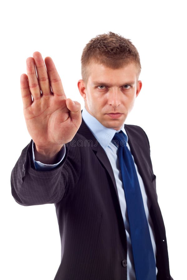 Business Man Making Stop Sign Stock Photo - Image of control, hold ...