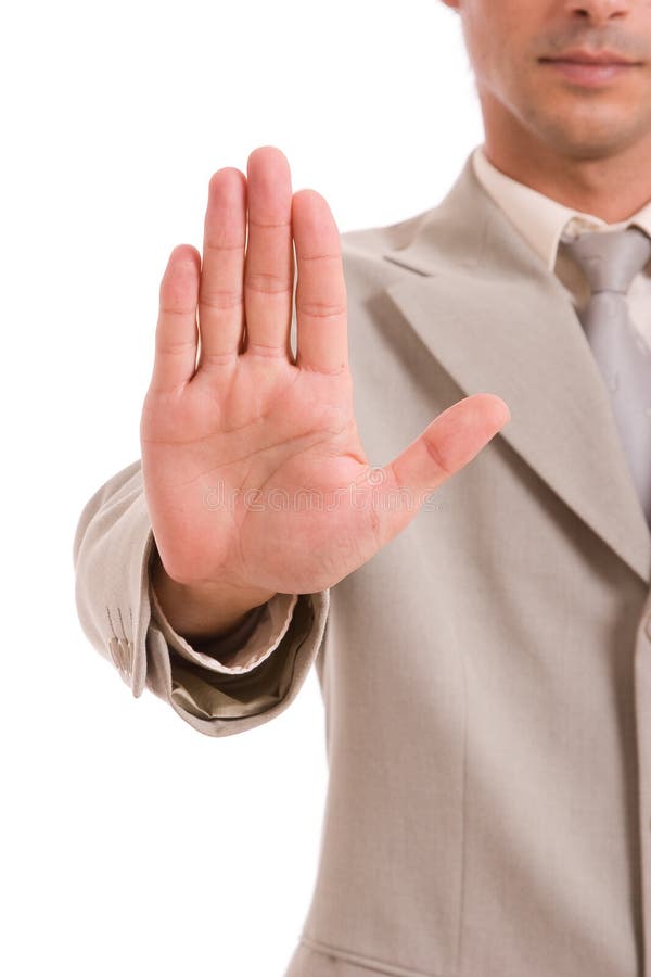 Business Man Making Stop Sign Stock Photo - Image of caucasian, palm ...