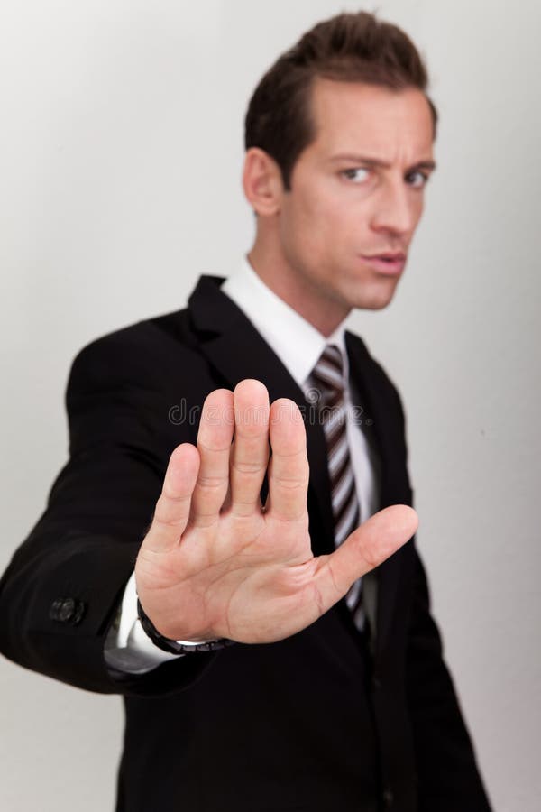 Business Man Making Stop Sign Stock Photo - Image of control, hold ...