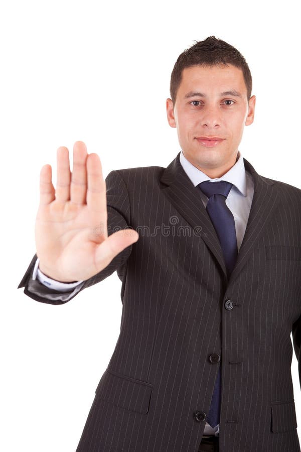 Business Man Making Stop Sign Stock Image - Image of hand, adult: 21869405