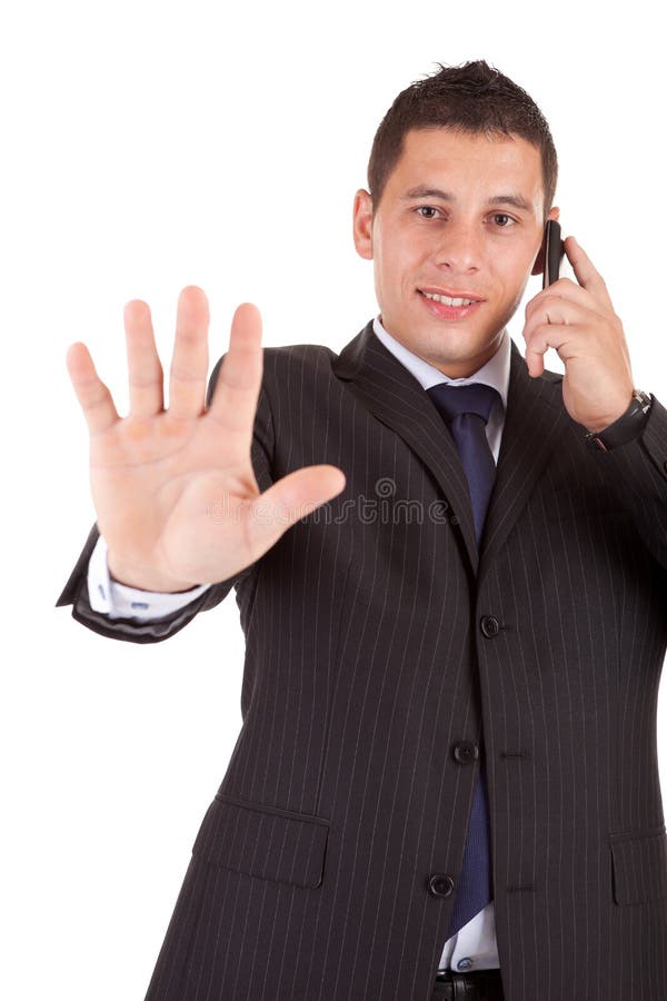 Business Man Making Stop Sign Stock Image - Image of portrait, handsome ...