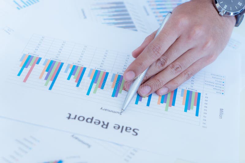 Business Man Marking on Data Sheet Using Pen Stock Photo - Image of ...