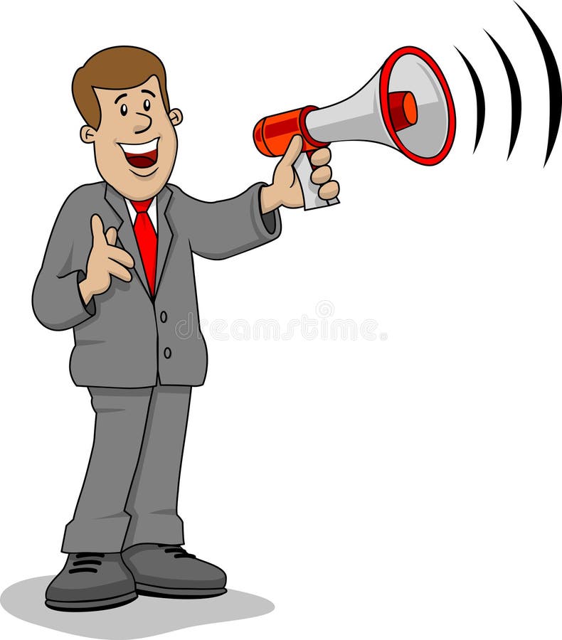Cartoon Guy With Megaphone Clipart