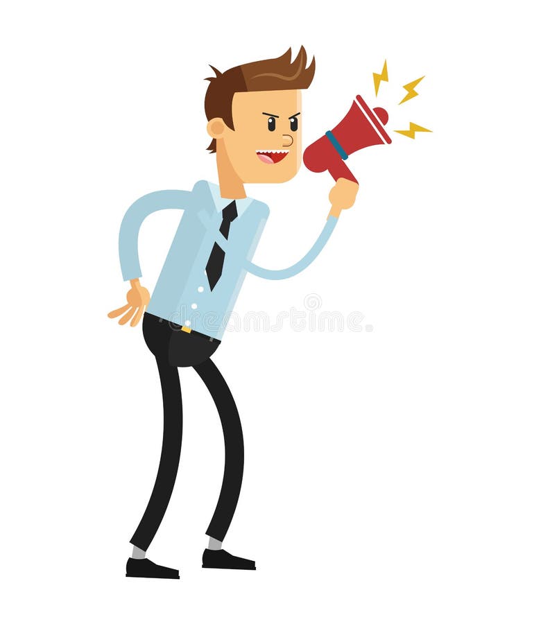 Business Man with Megaphone Icon Stock Illustration - Illustration of ...