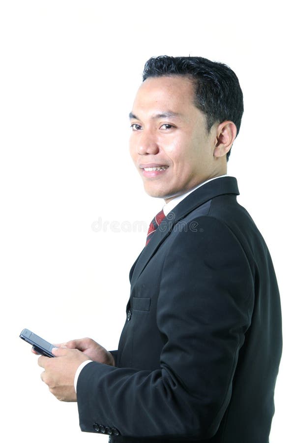 Business Man with Mobile Device Stock Photo - Image of busy, bank: 5790920