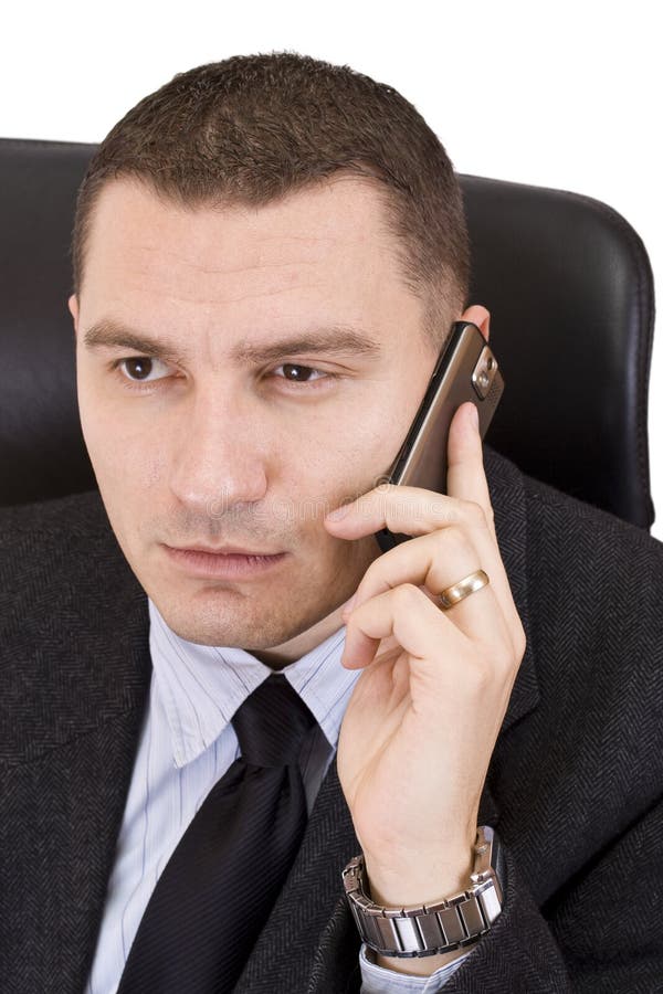 Business Man on a Mobile Phone Stock Photo - Image of communication ...
