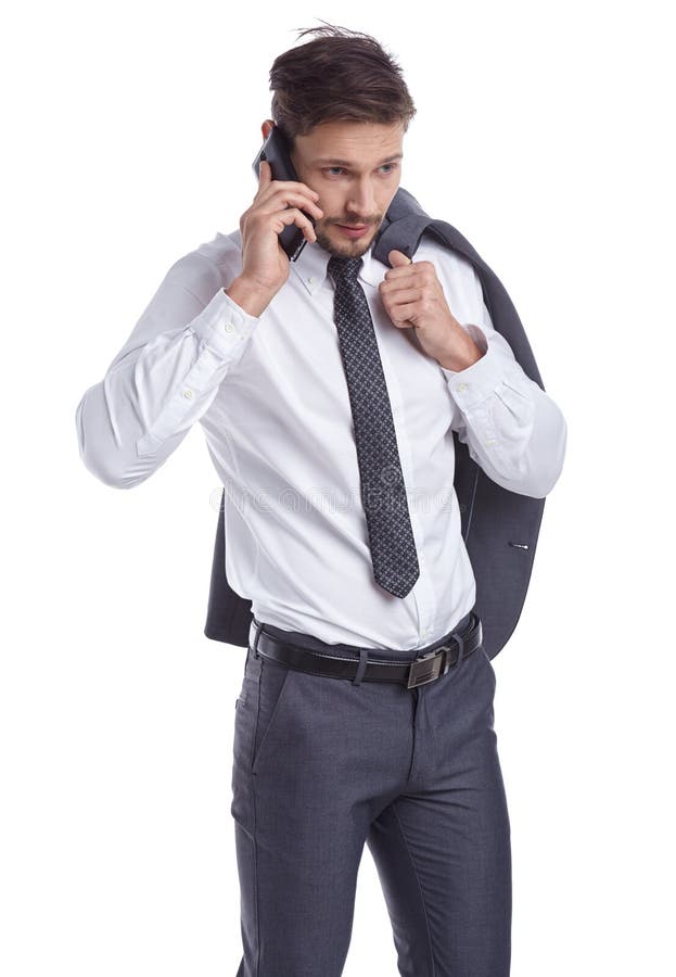 Business Man with Mobile Phone Stock Photo - Image of office, person ...