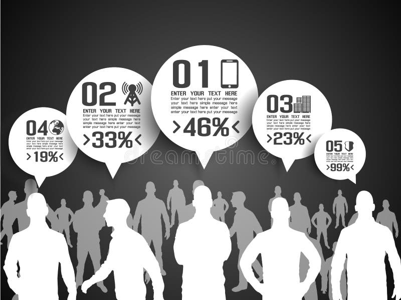 Business Man Modern Infographic Blak Stock Vector - Illustration of ...
