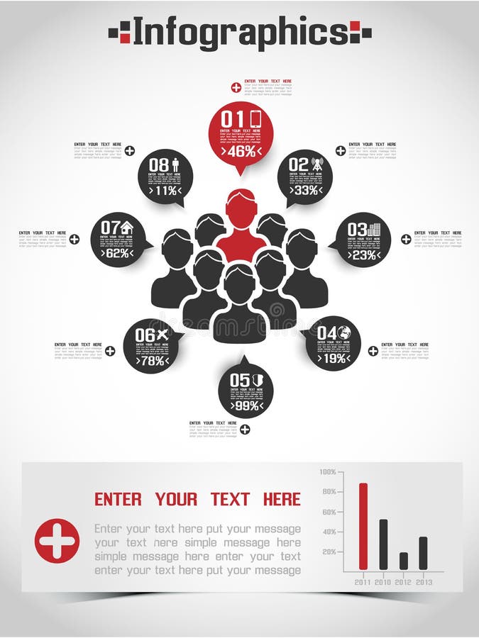 Business Man Modern Infographic Blak Stock Vector - Illustration of ...
