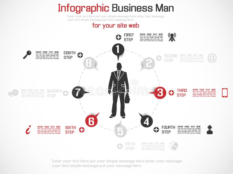 Business Man Modern Infographic Stock Vector - Illustration of table ...