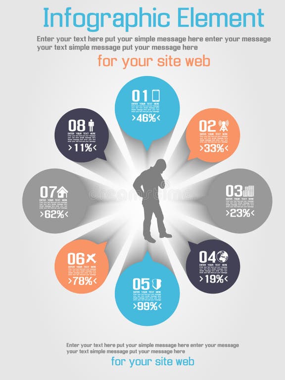Business Man Modern Infographic Stock Vector - Illustration of button ...