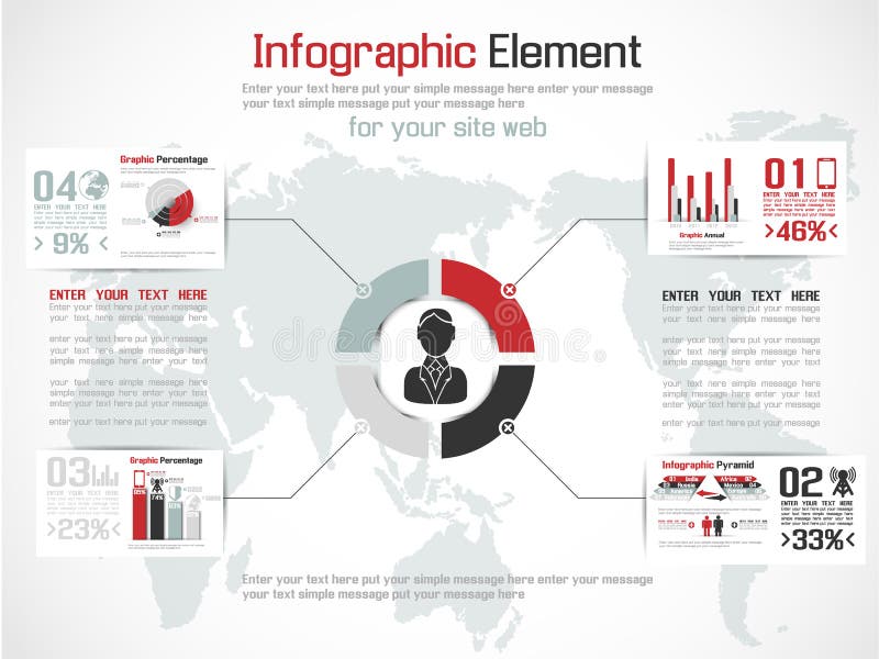 Business Man Modern Infographic Blak Stock Vector - Illustration of ...