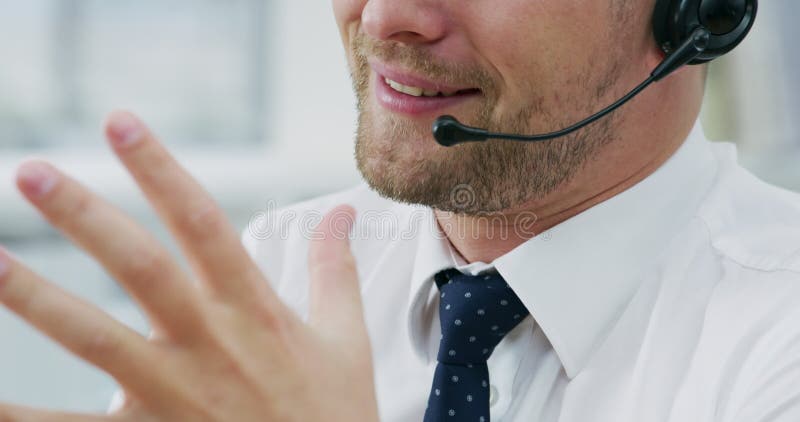 Business Man, Mouth and Call Center, Consultant or Advisor Talking in ...