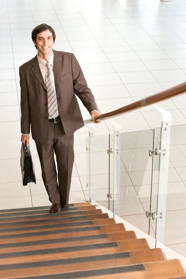 Business man moving up stock image. Image of looking, successful - 8693245