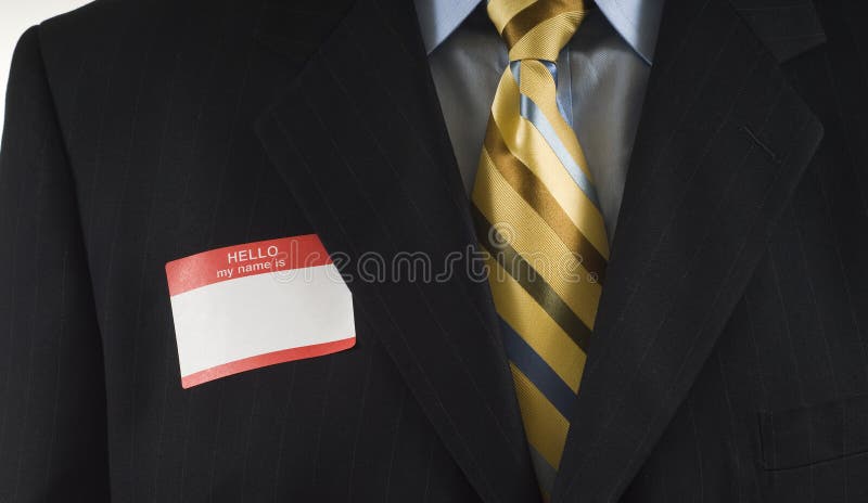 Suit and name tag stock image. Image of name, empty, copy - 1064473