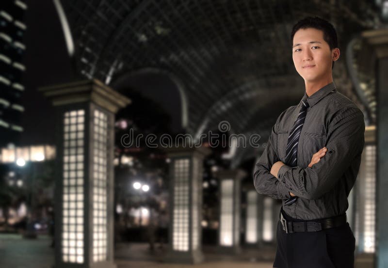 Business man in night stock image. Image of cheerful - 14909537