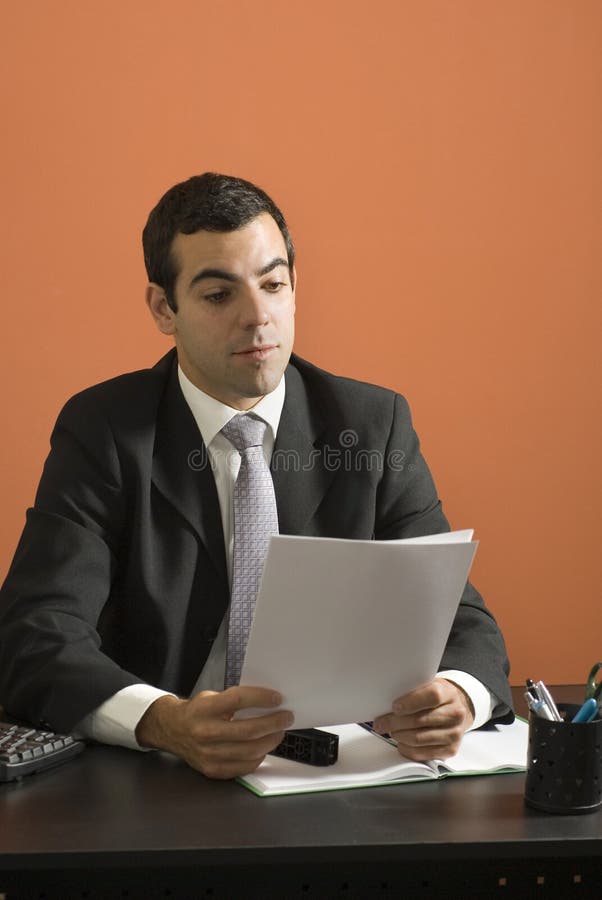 Business Man with Notes - Vertical Stock Photo - Image of male, adult ...