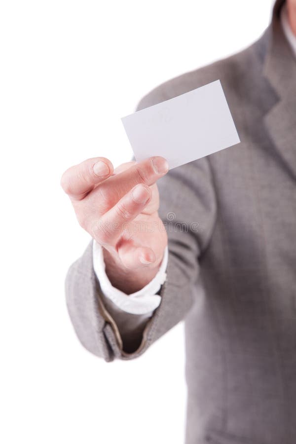Business man offering card stock photo. Image of greeting - 13048406