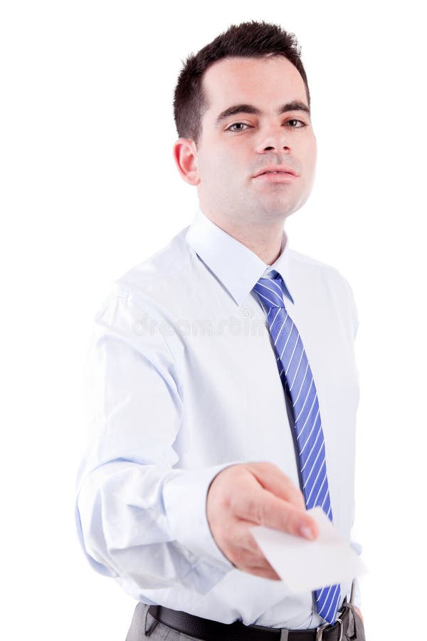 Business man offering card stock image. Image of holding - 16947807
