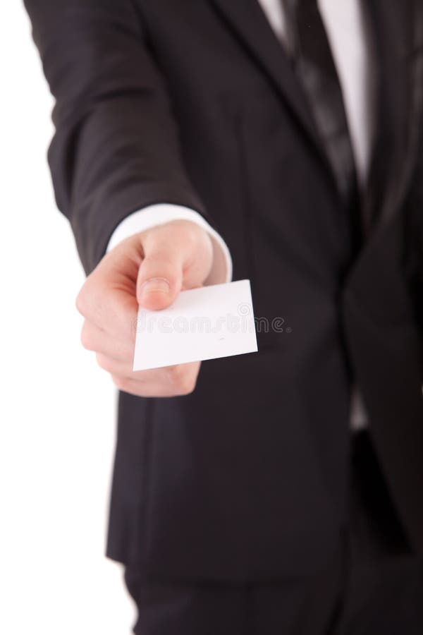 Businessman Hold Business Card , Contact Us Concept Stock Image - Image ...