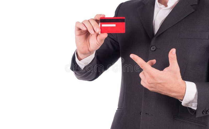 Business Man Offering Card, Isolated Over White Background Stock Image ...