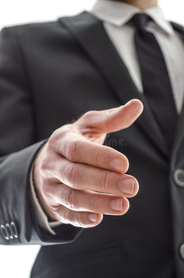 Business Man Offering a Handshake Stock Image - Image of deal, single ...