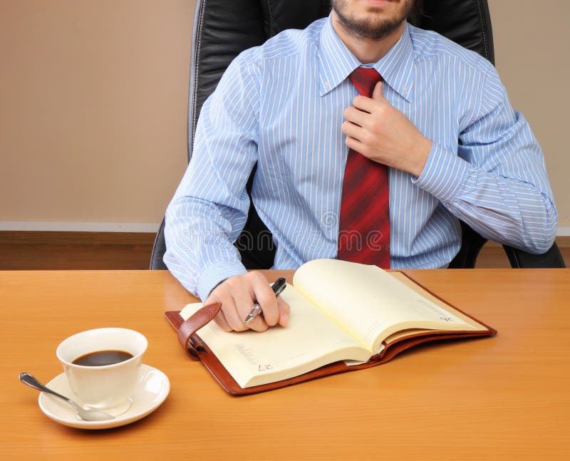 Business Man at Office Working at Stock Photo - Image of hair ...